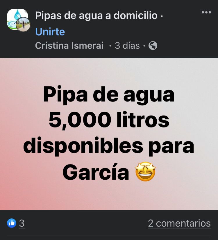 Ofertan en redes sociales servicios de pipas de Saltillo a Nuevo León ...